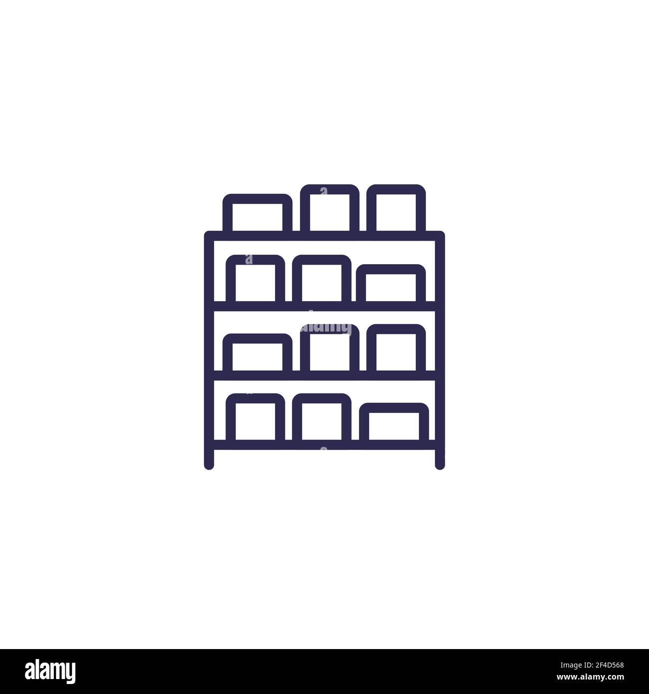 inventory, boxes on shelves line icon, vector Stock Vector Image & Art ...