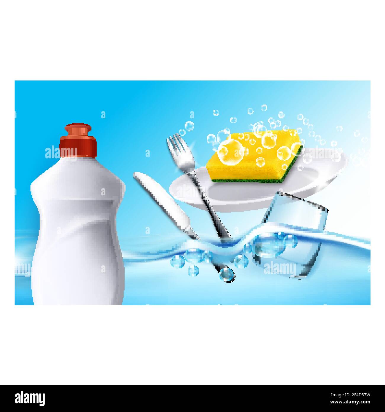 Dish Soap Washer Liquid Advertising Banner Vector Stock Vector Image ...