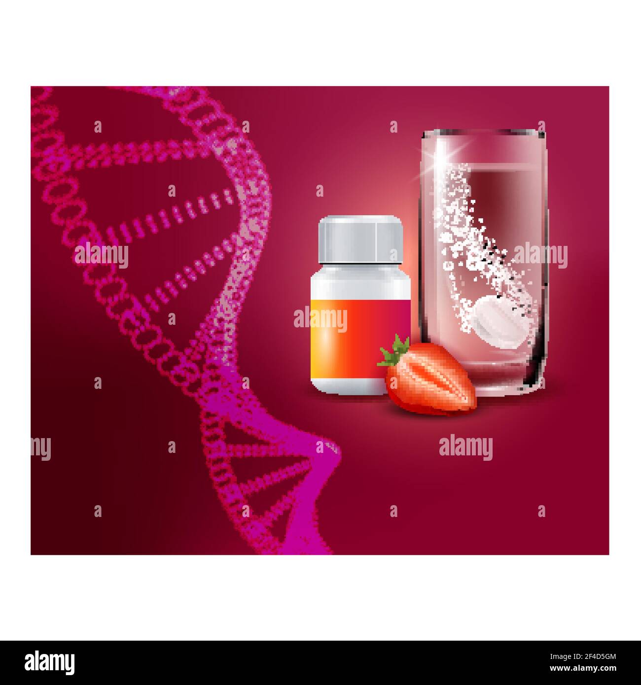 Kids Multivitamins Creative Promo Poster Vector Illustration Stock ...
