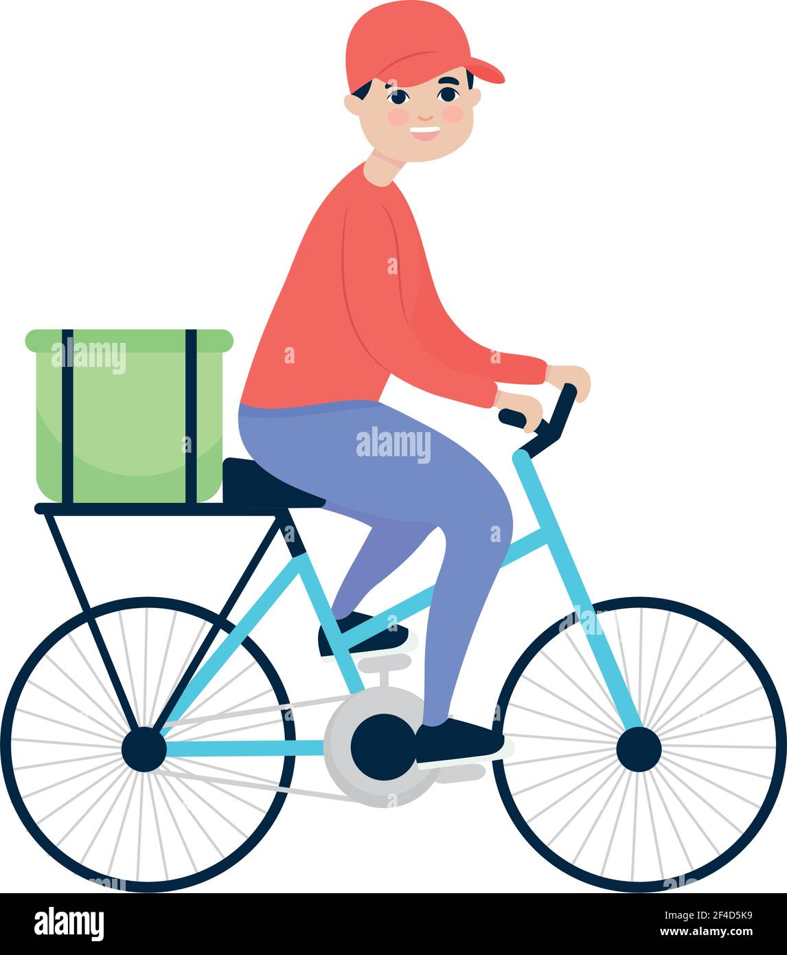 delivery man riding a bike Stock Vector Image & Art - Alamy