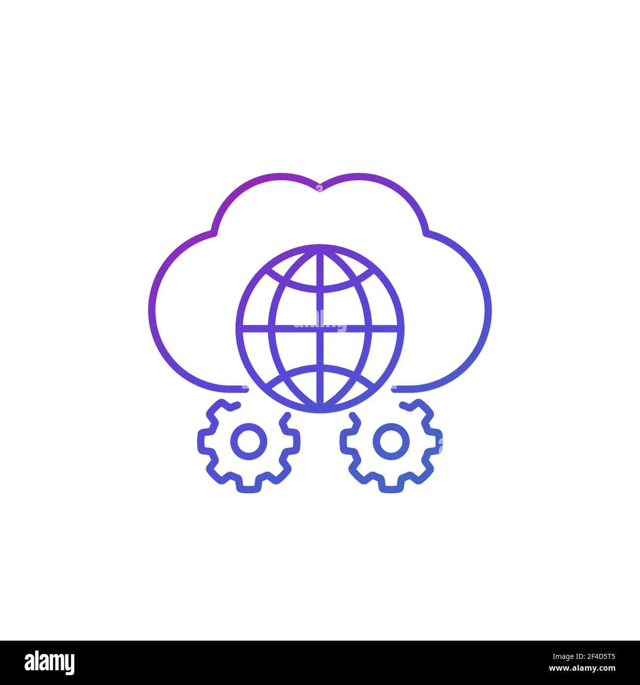 Cloud storage settings linear Cut Out Stock Images & Pictures - Alamy