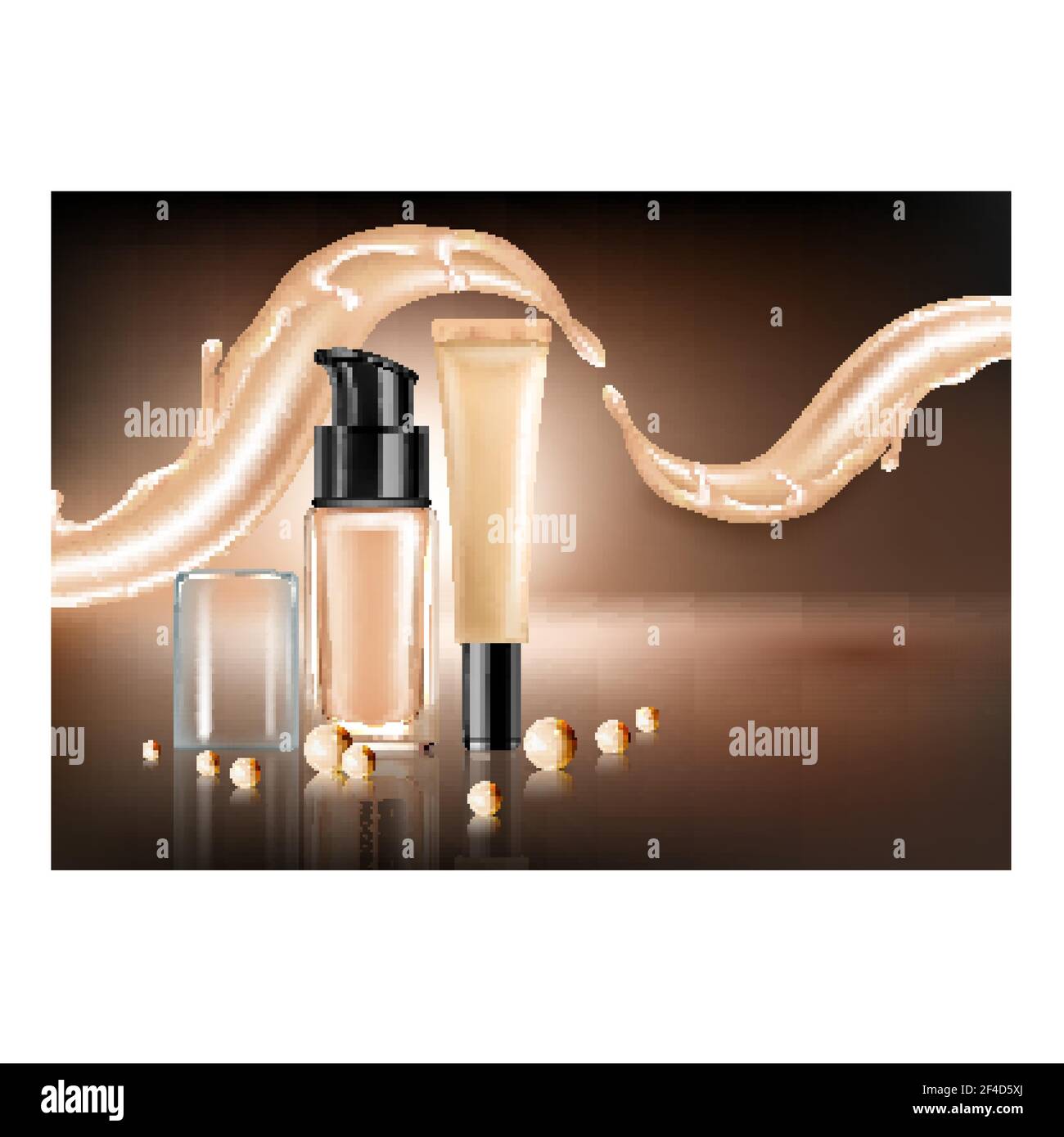 Concealer Makeup Cream Promotional Banner Vector Illustration Stock ...