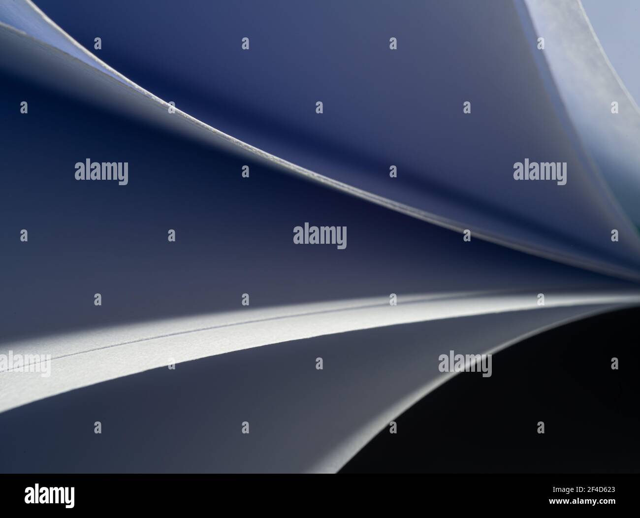 close up abstract with bent paper background ,selective focus;blue ...