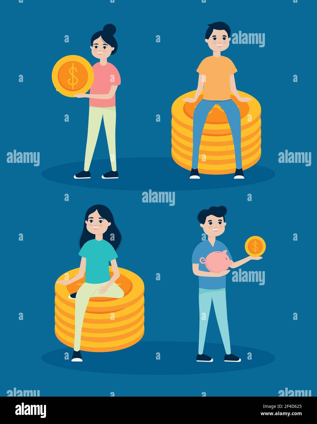 Man set saving management Stock Vector Images - Alamy