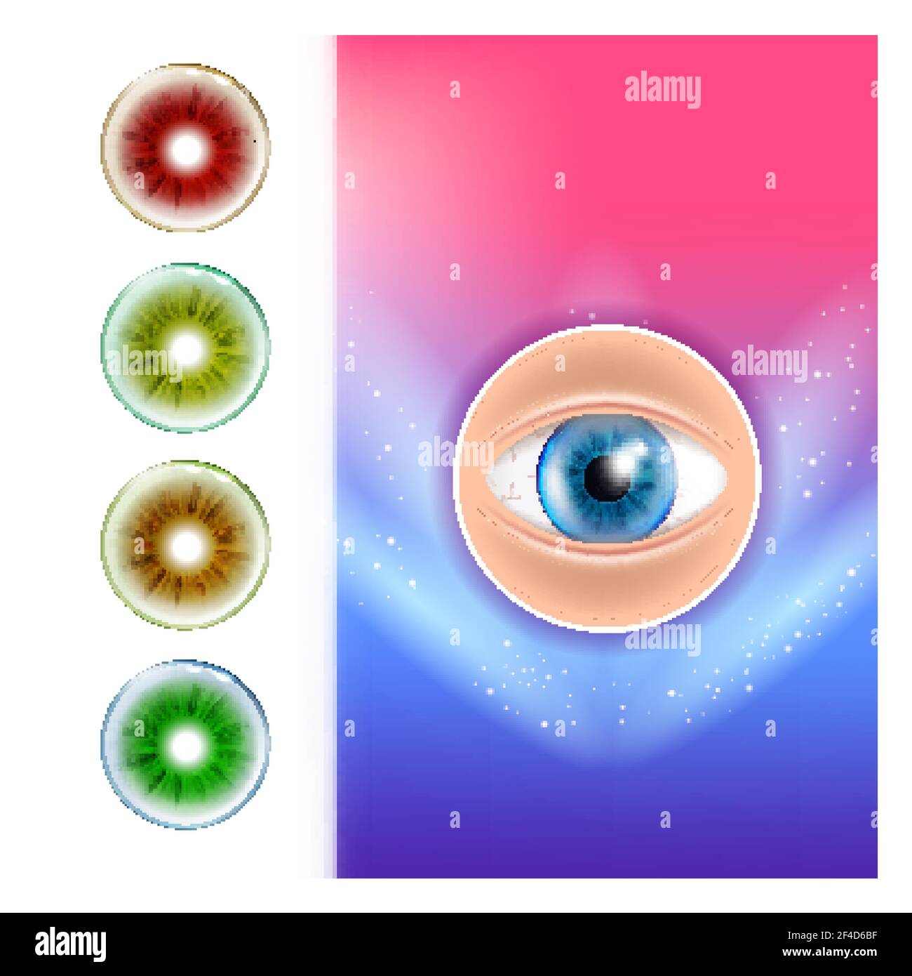 Colored Contact Lenses Advertising Poster Vector Illustration Stock ...