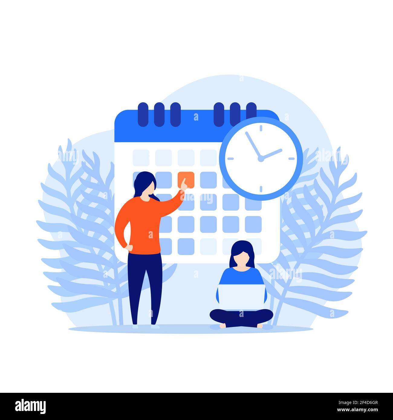 set a deadline, time management concept, vector Stock Vector Image ...