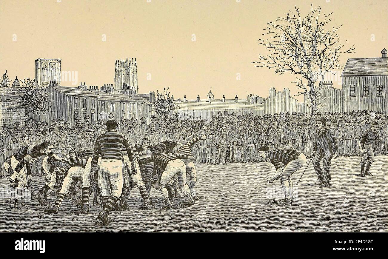 Rugby football print from 1894 Stock Photo - Alamy