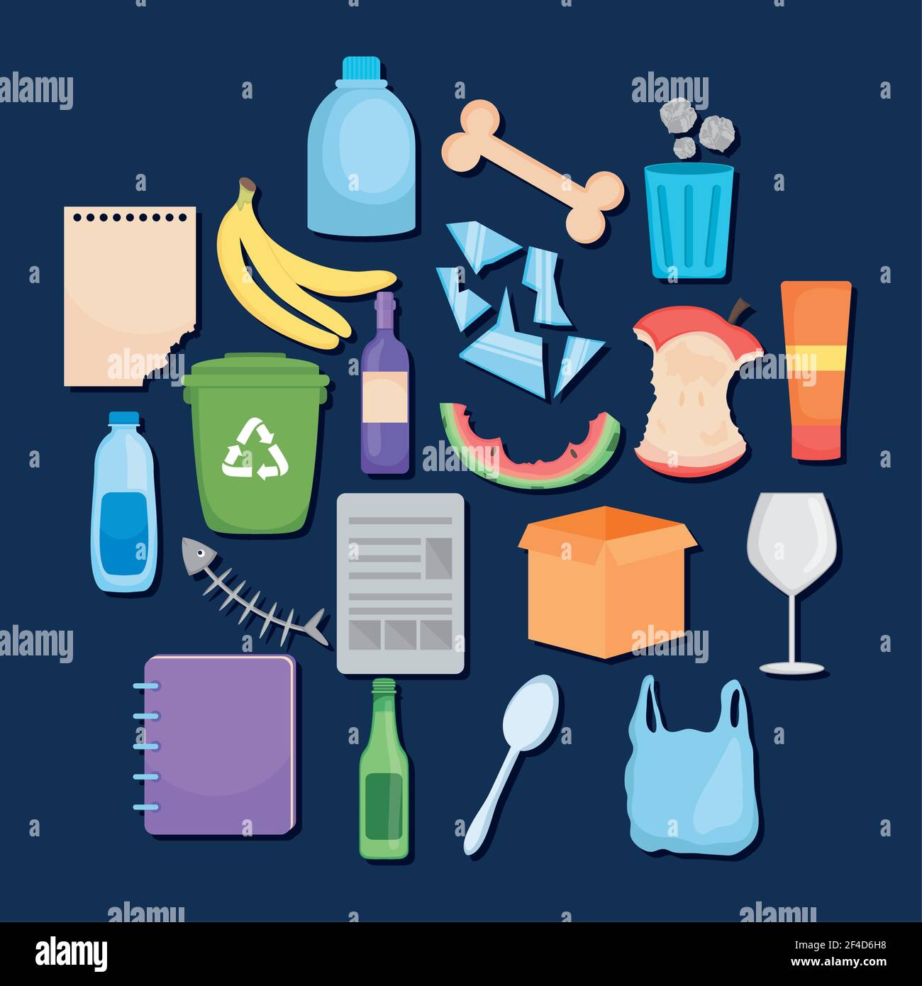waste recycling icon set design Stock Vector Image & Art - Alamy