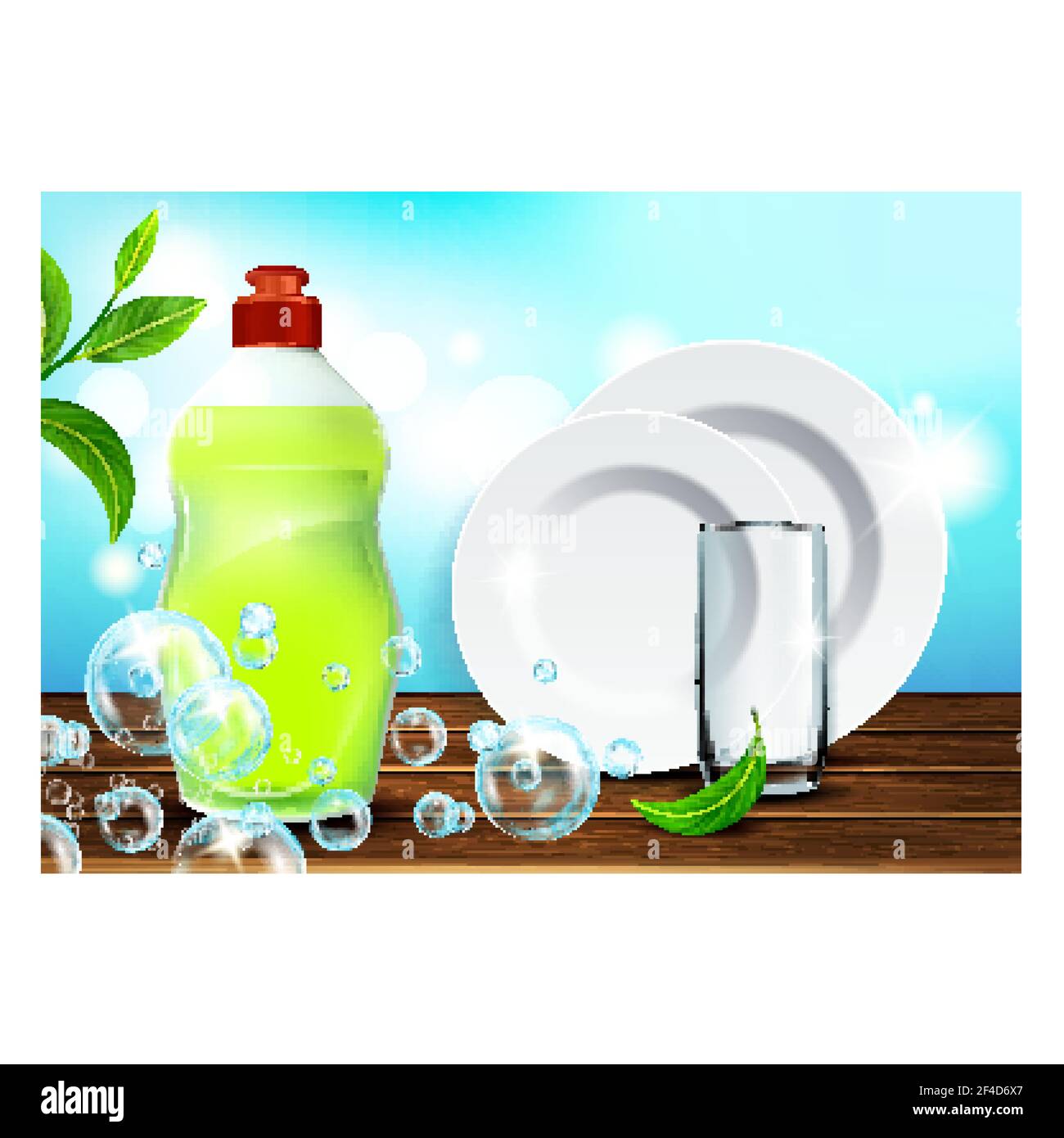 Dish Soap Detergent Promotional Poster Vector Illustration Stock Vector ...