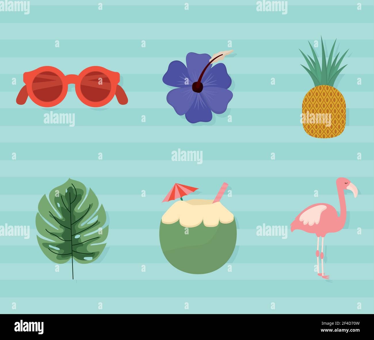 six summer icons Stock Vector Image & Art - Alamy