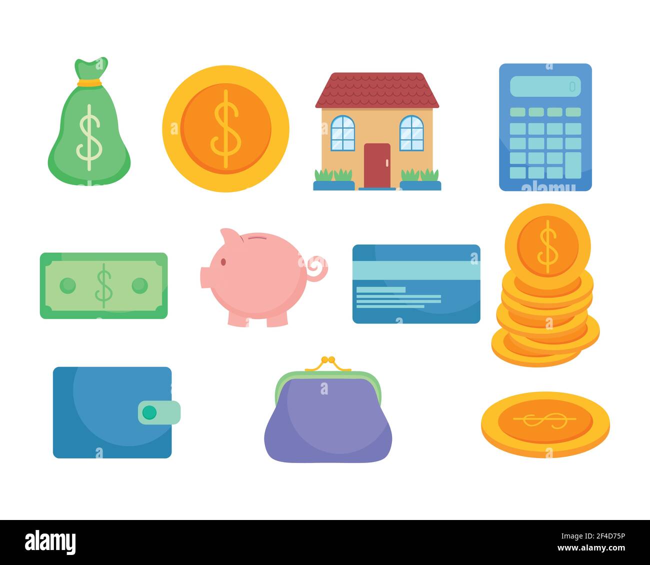 money and saving management icons Stock Vector Image & Art - Alamy