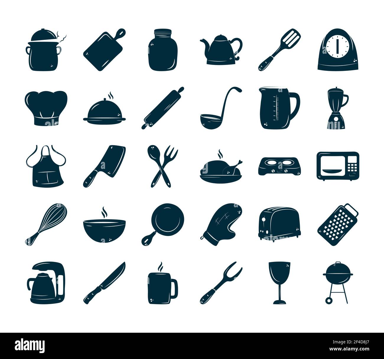 kitchen utensils icon collection illustration Stock Vector Image & Art ...