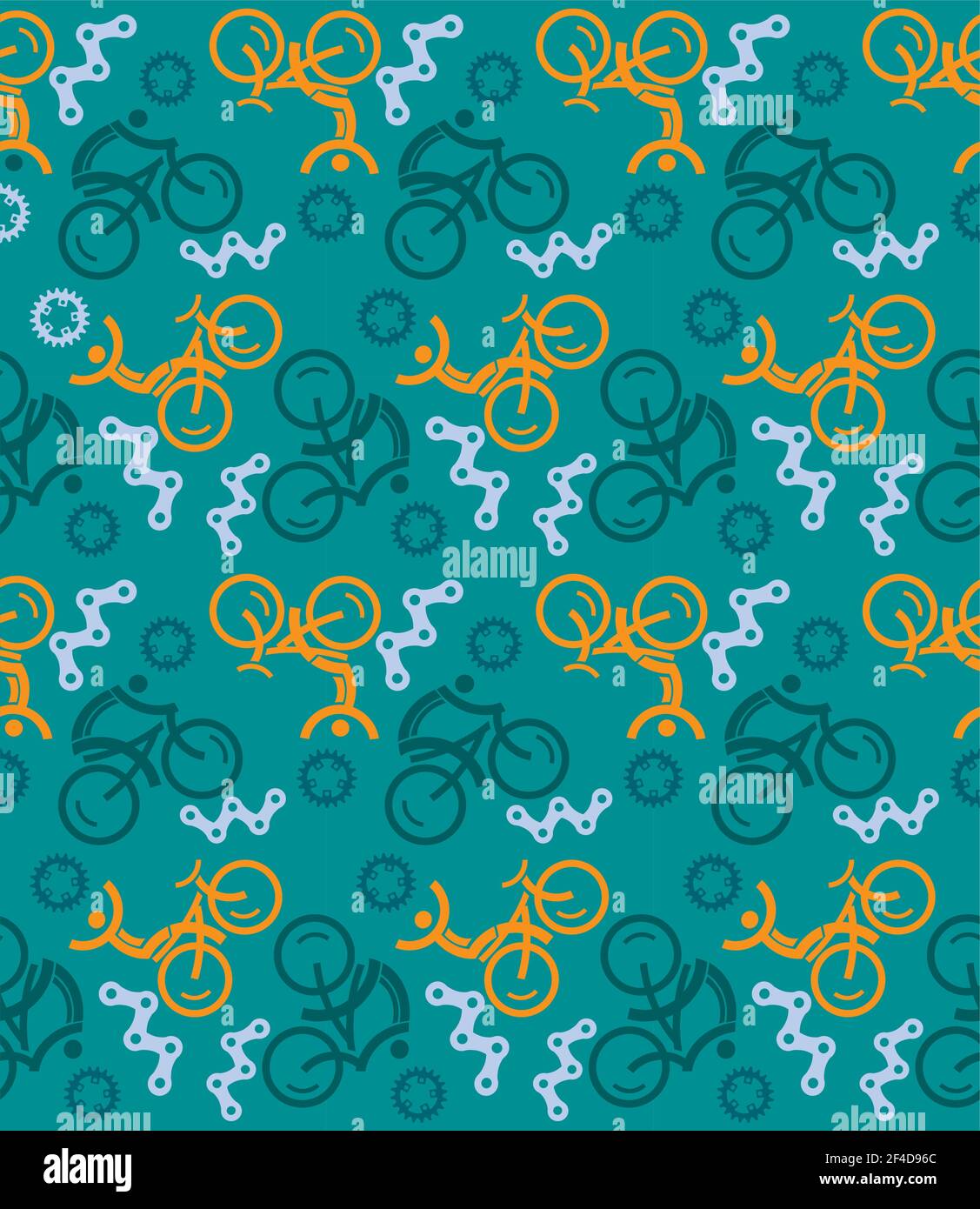 Cycling icons, Seamless decorative pattern. Colorful background with ...