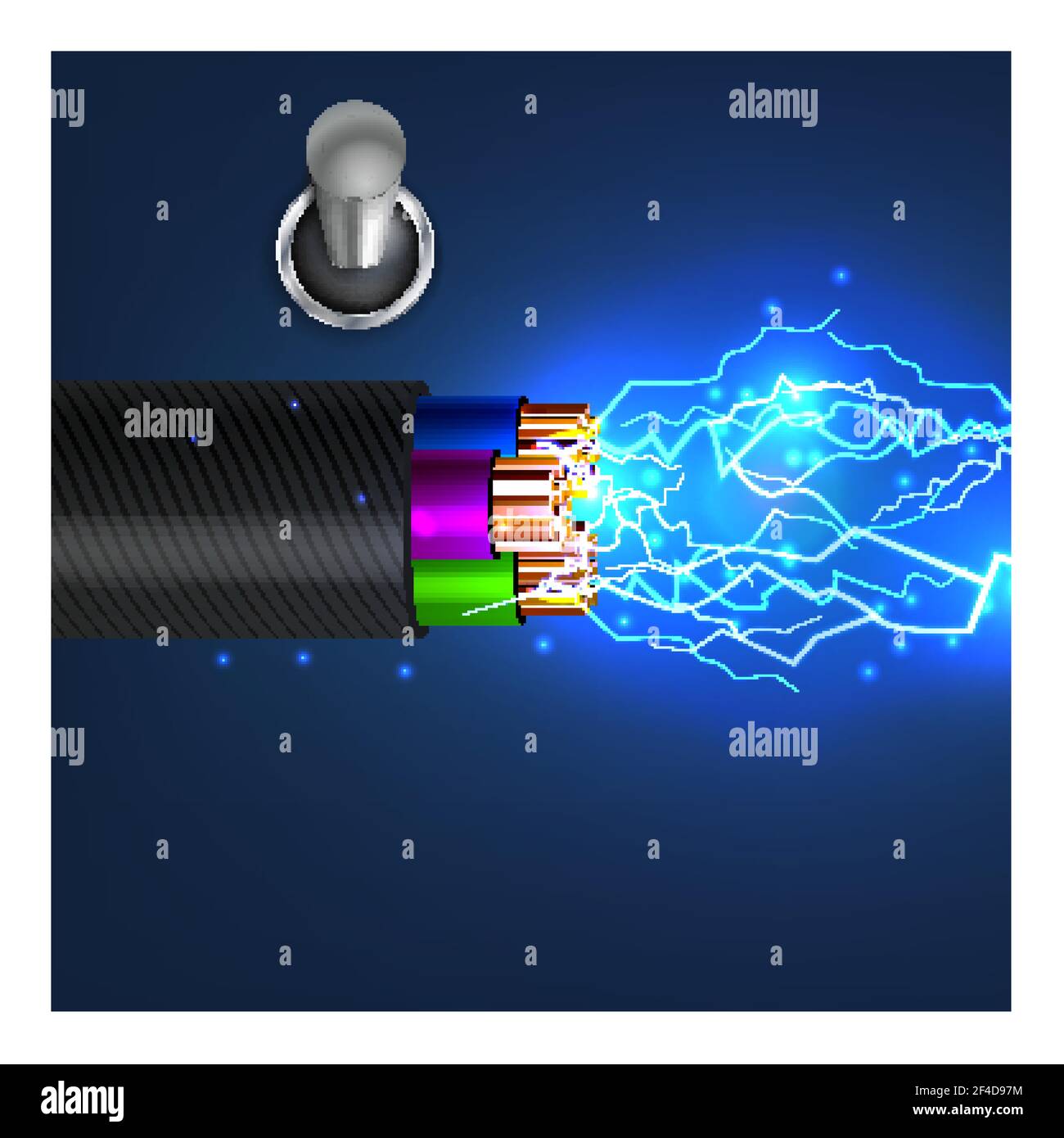 Electrician Services Creative Promo Poster Vector Illustration Stock ...