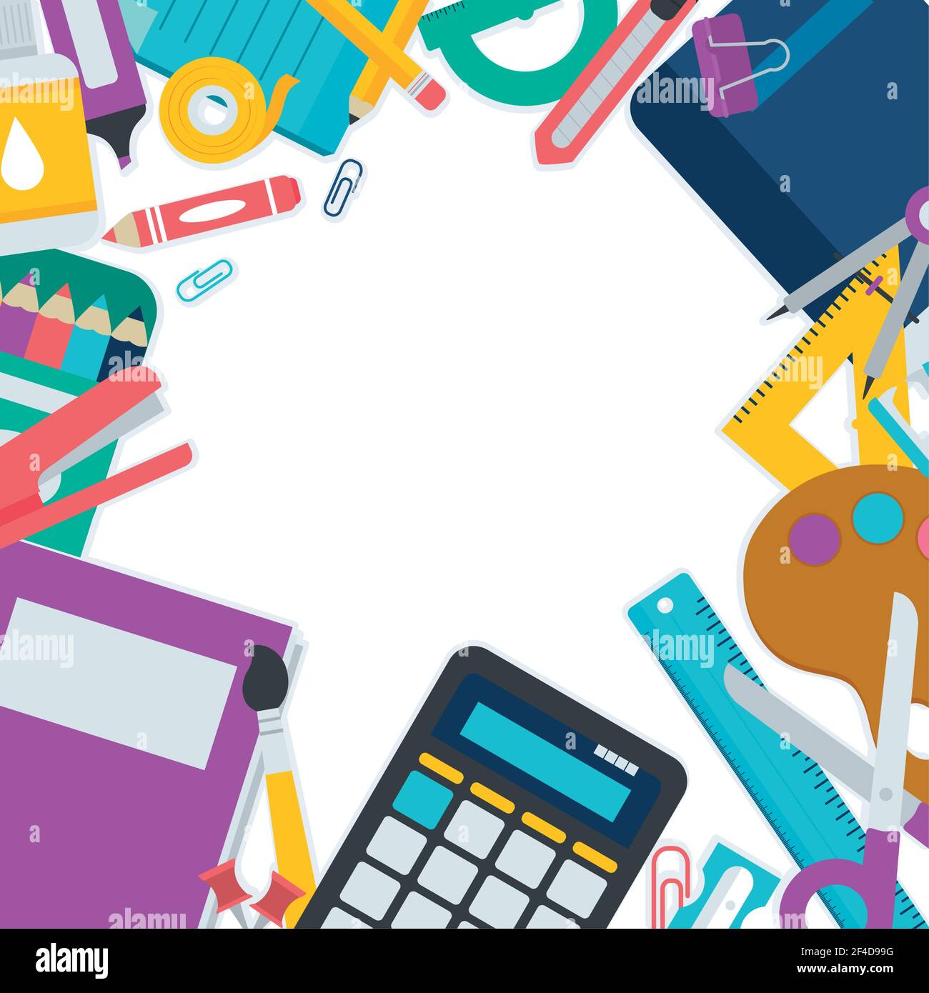 background with stationary tools frame Stock Vector Image & Art - Alamy