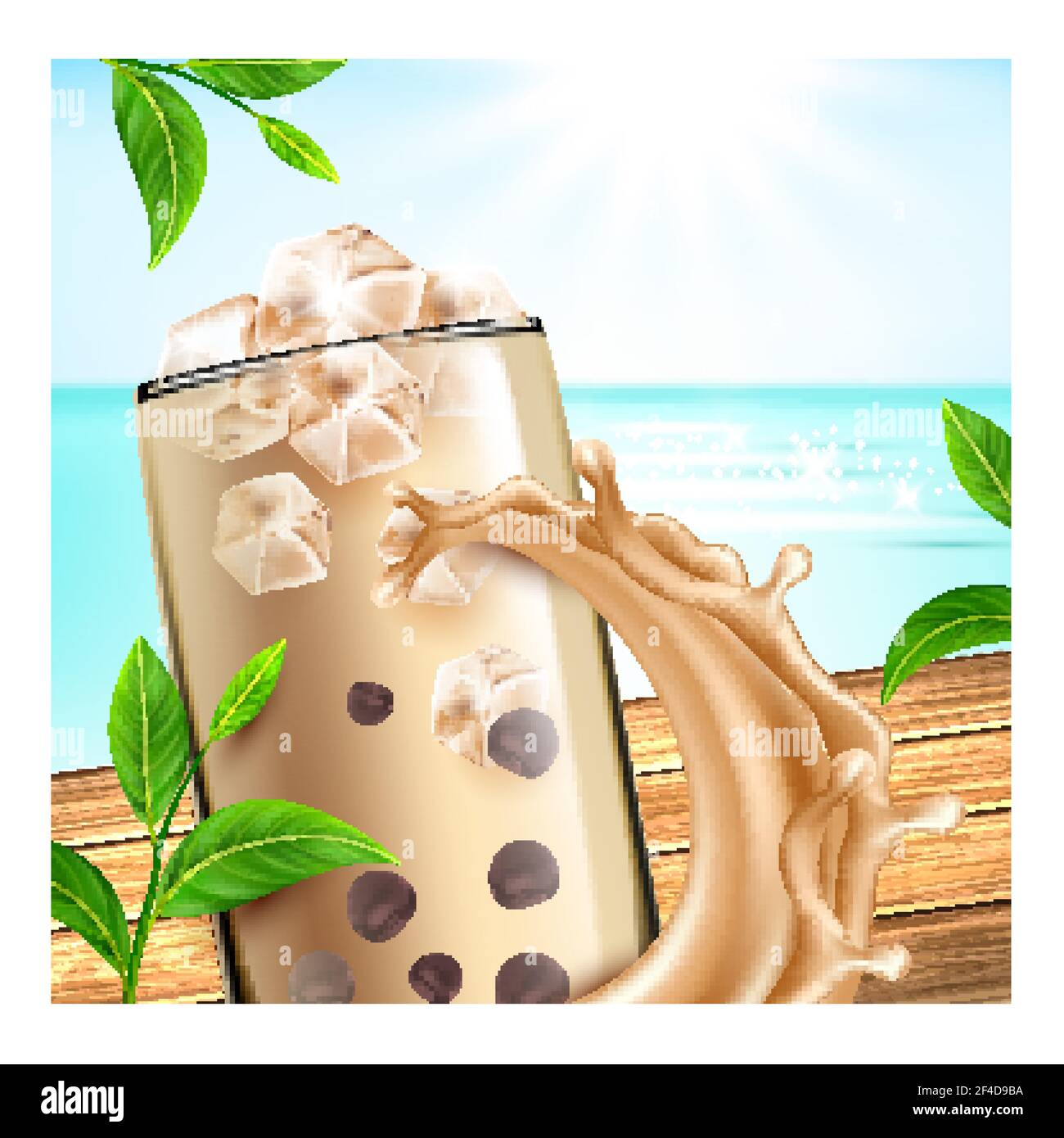 Bubble Tea Creative Promotional Banner Vector Illustration Stock Vector ...