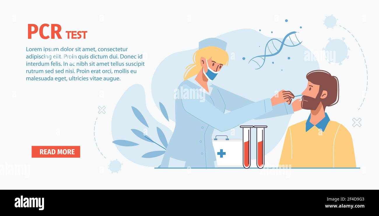 Flat cartoon patient doctor characters,PCR test,coronavirus prevention ...