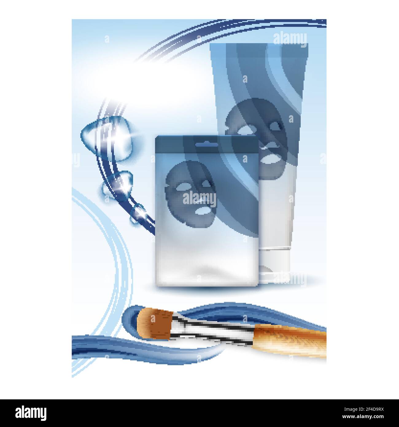 Facial Mask Cosmetician Promotional Poster Vector Illustration Stock ...