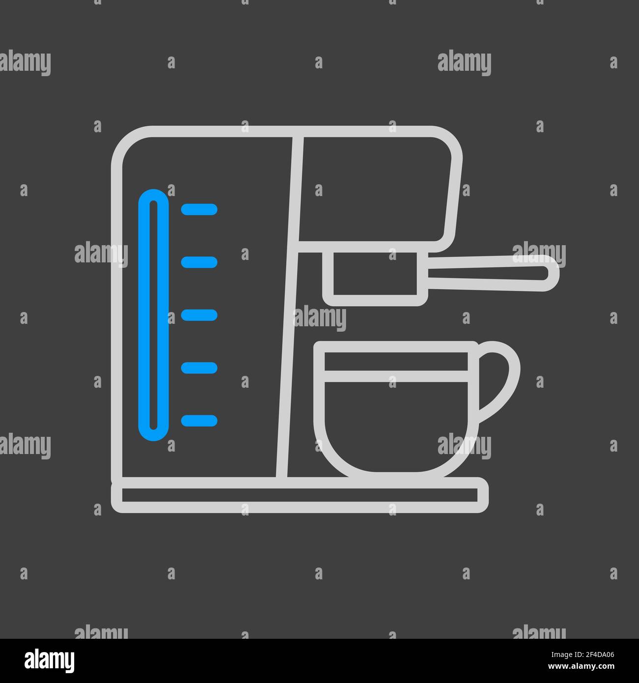 Coffee machine with cup vector icon for home, restaurant, cafe or ...