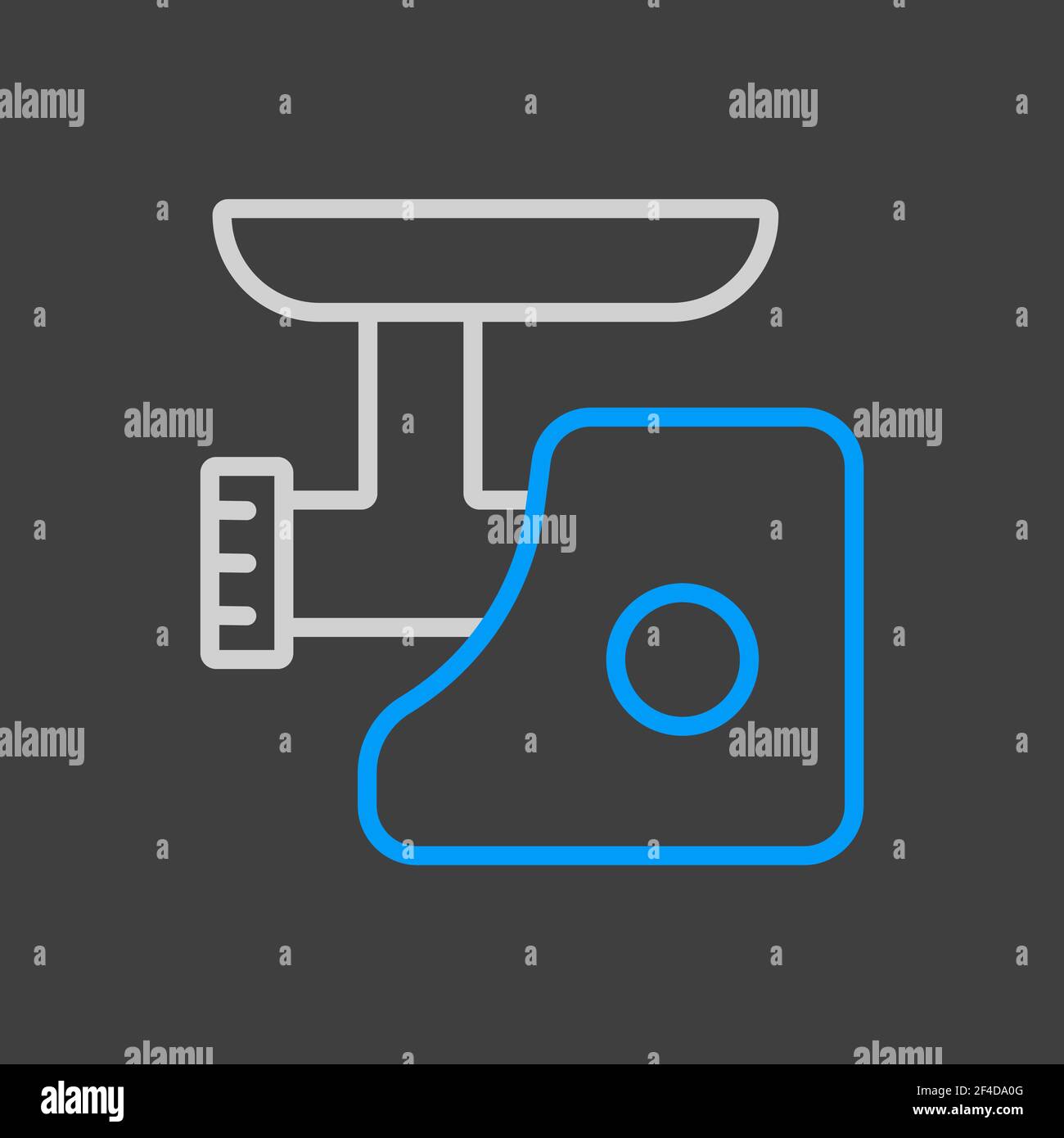 Electric meat grinder vector icon. Electric kitchen appliance. Graph ...
