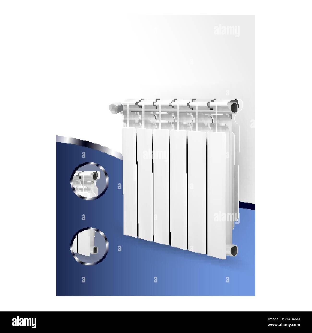 Bimetallic Radiator Heater Promo Banner Vector Illustration Stock ...