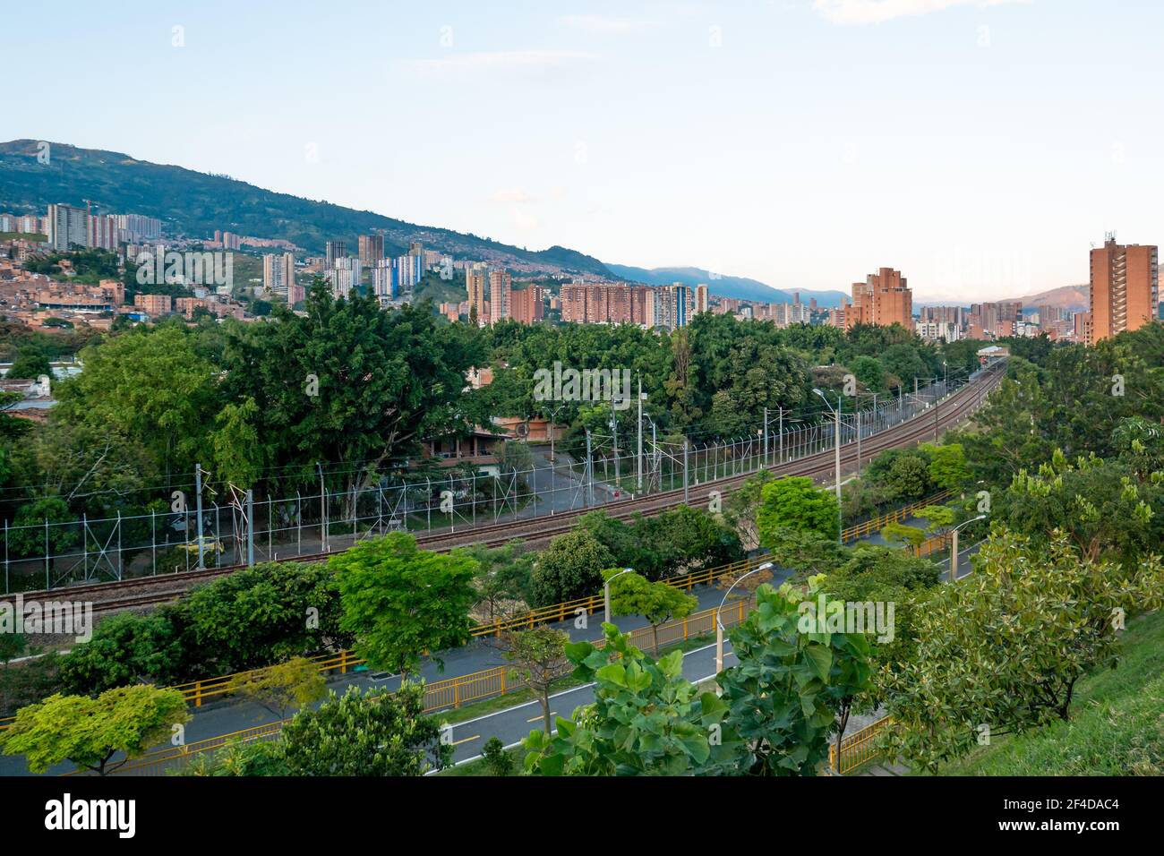 A Landscape of the Medellin City in the Afternoon Surrounded of Trees ...