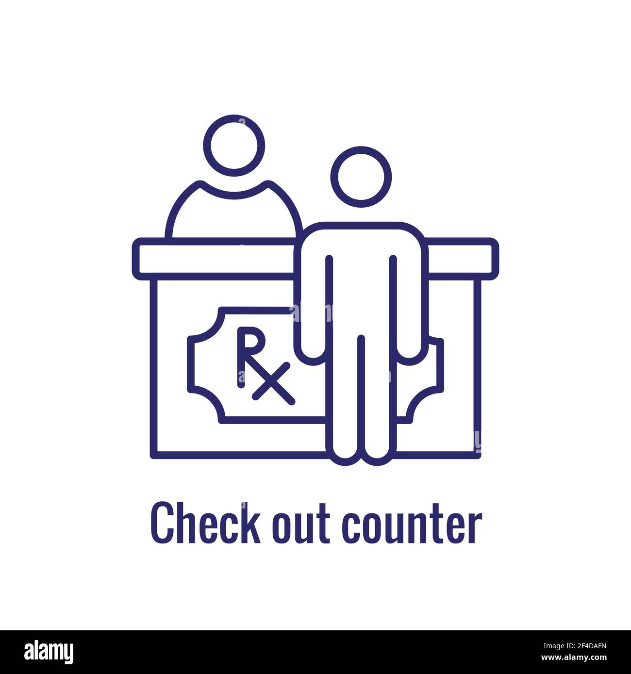 Pharmacy icon w an aspect of the pharma business - outline icon Stock ...