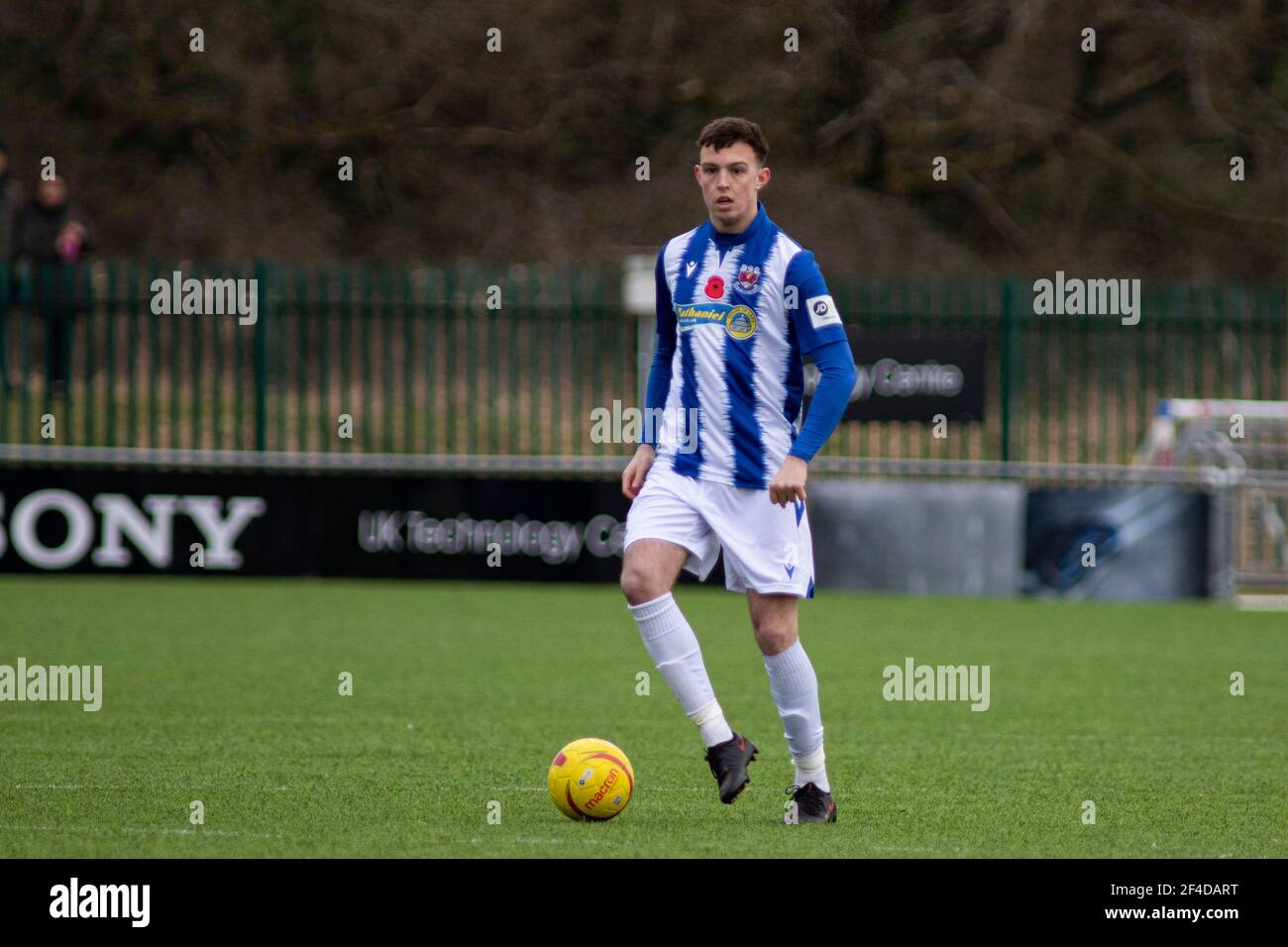 Billy Borge of Penybont in action Penybont v Flint Town United at ...