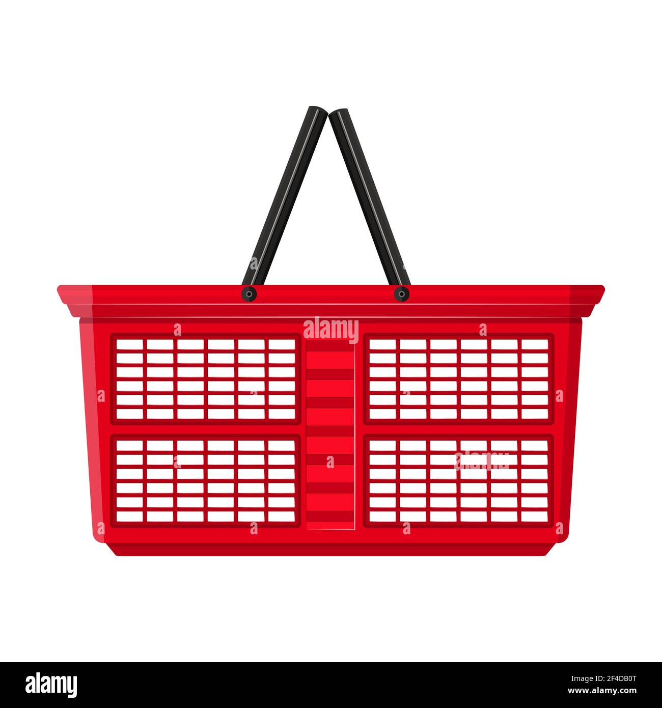 Shopping basket isolated on white background. Red plastic empty ...