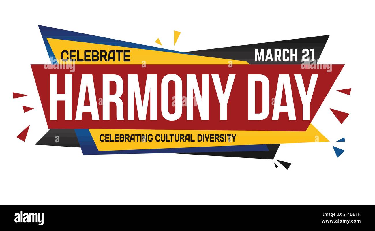Celebrate Harmony day banner design on white background, vector ...