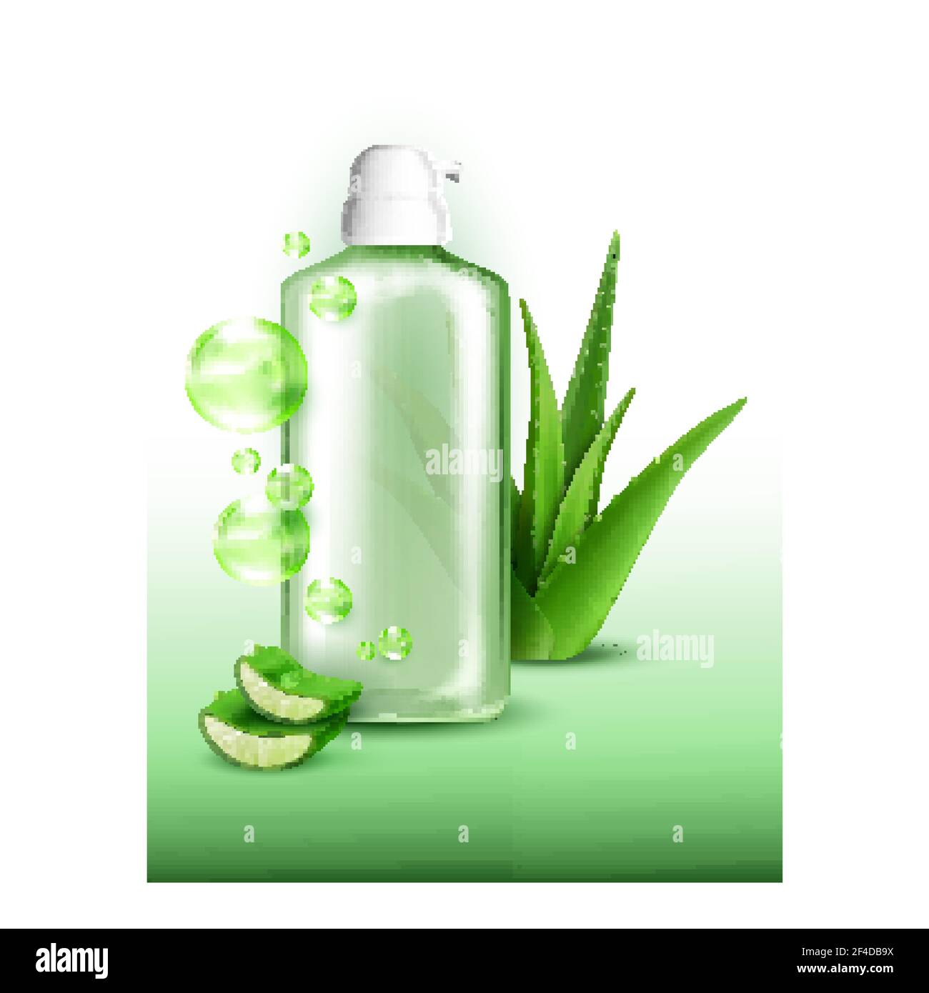 Gel Bottle With Aloe Vera Extract Poster Vector Stock Vector Image ...