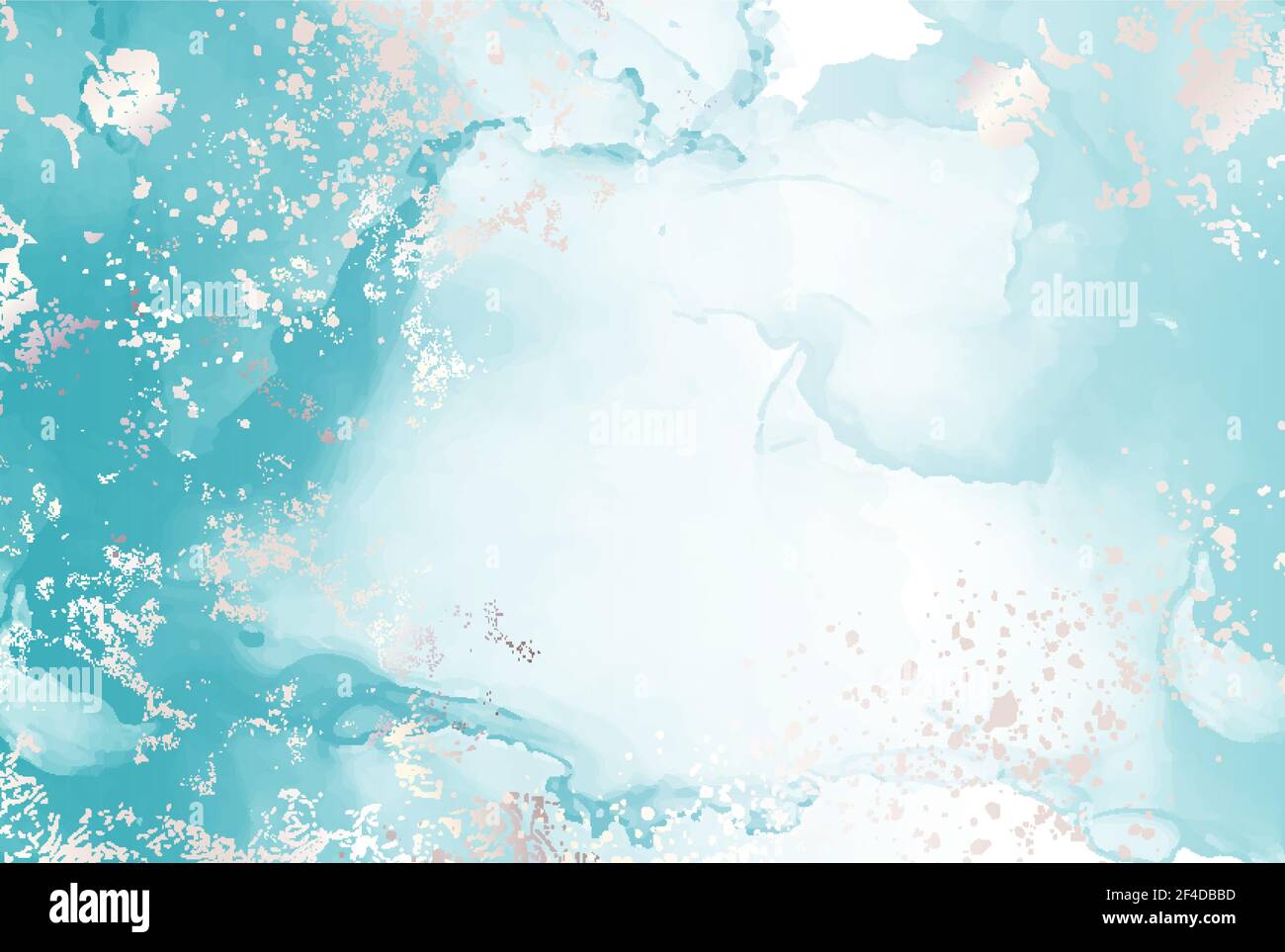 Blue digital paper background. Watercolor texture bright sky, frame ...