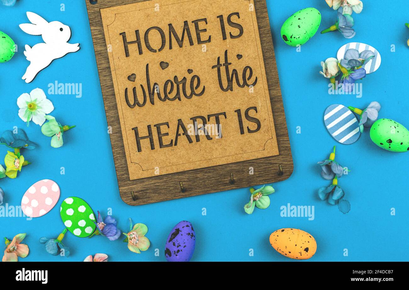 Cute and cozy easter greeting card concept photo Stock Photo - Alamy
