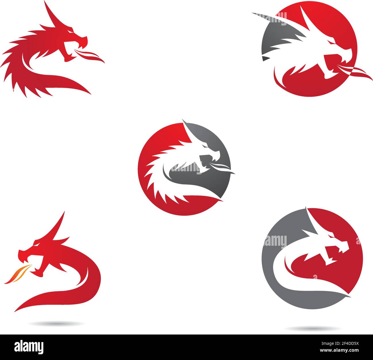 Dragon head logo template vector icon illustration Stock Vector Image ...