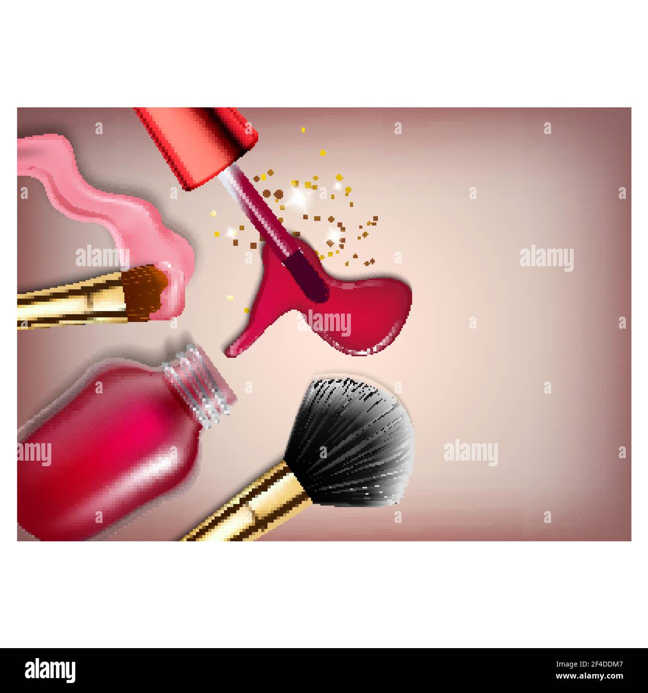 Beauty Salon Cosmetology Advertising Poster Vector Illustration Stock ...
