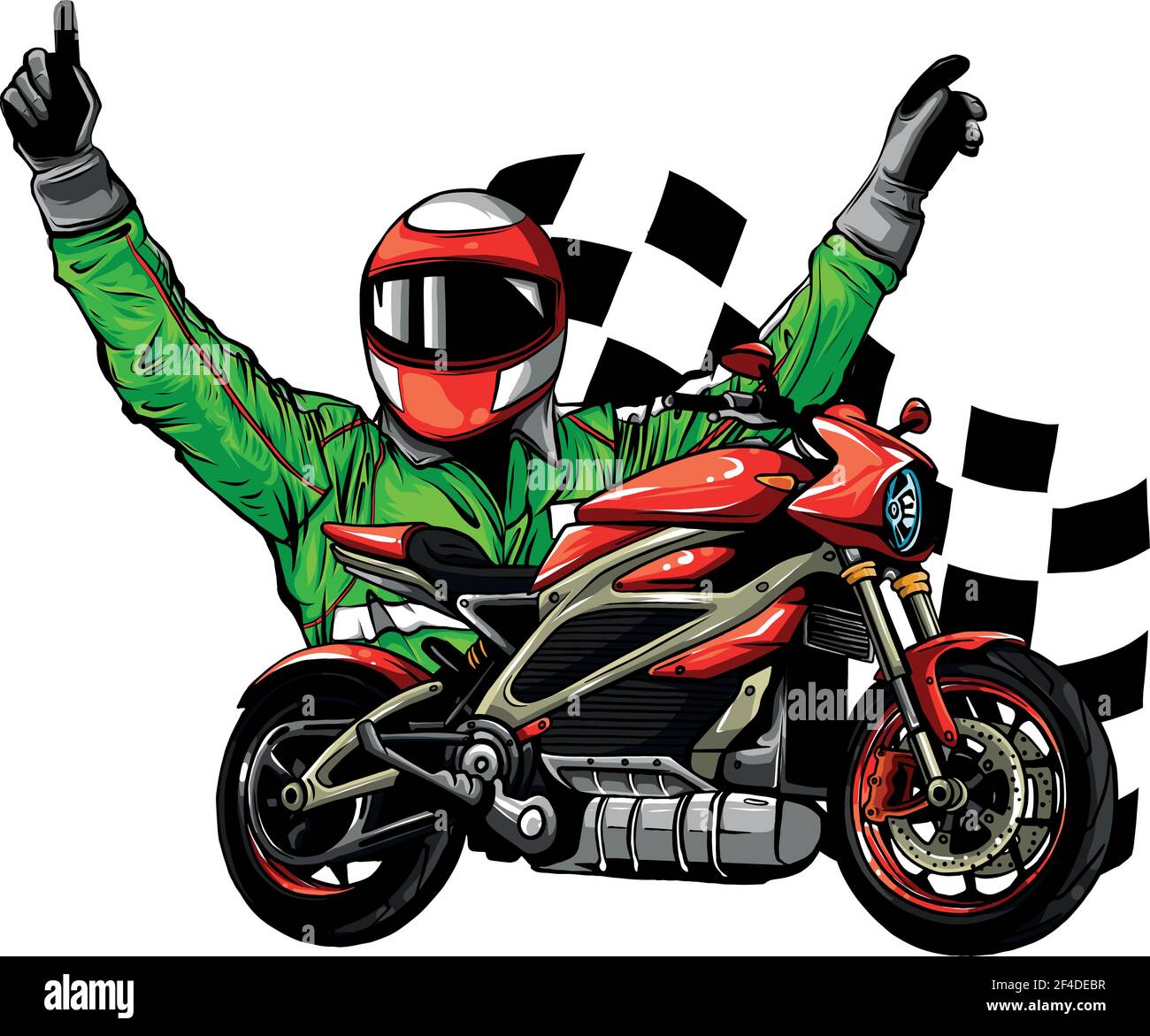 Motorbike rider with face flag vector illustration Stock Vector Image ...