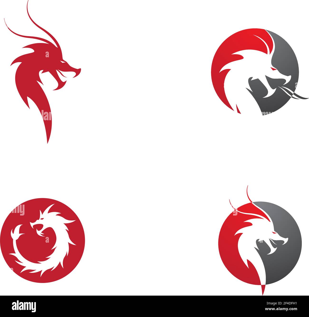 Dragon head logo template vector icon illustration Stock Vector Image ...