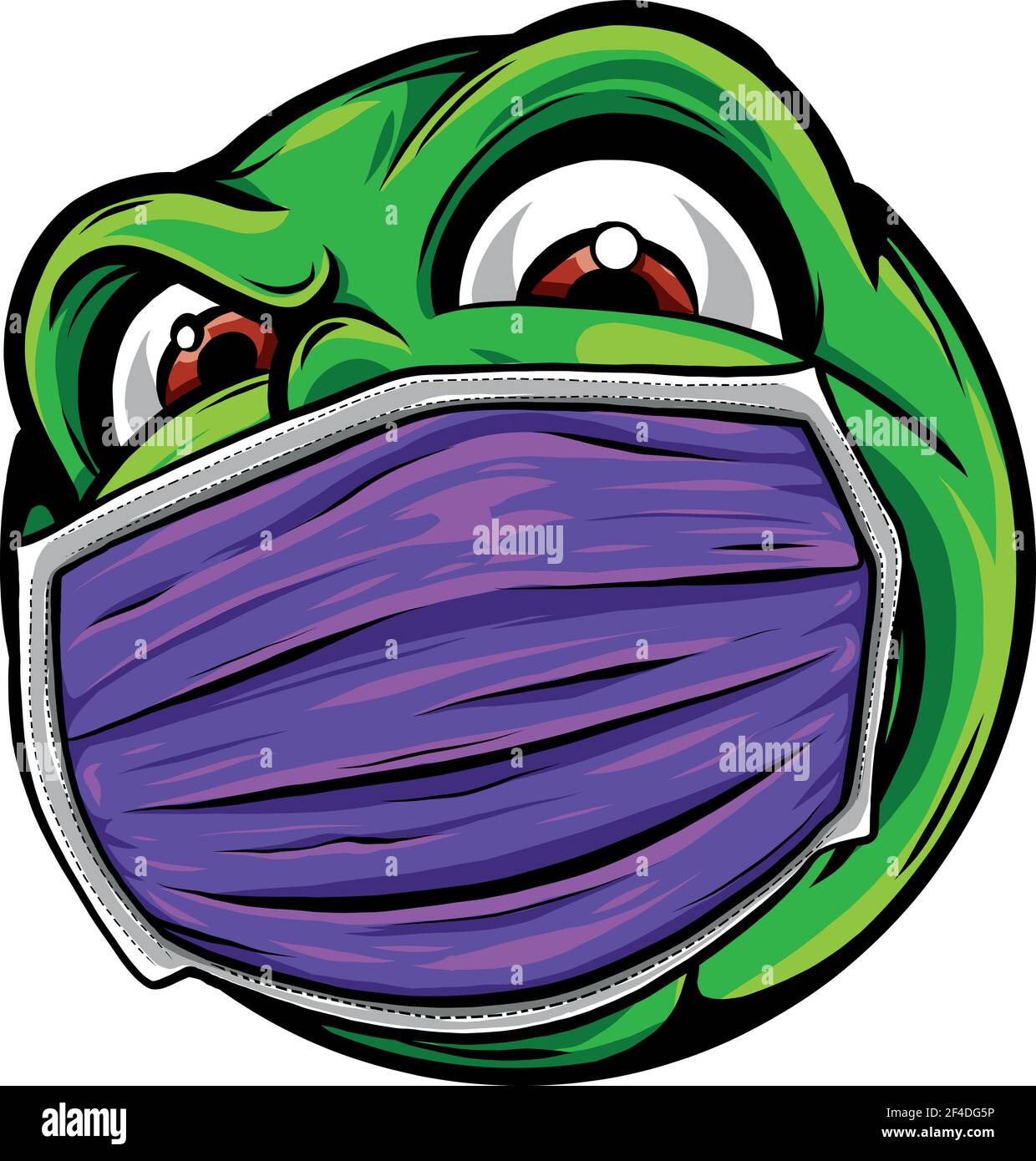 smile Face with Medical Mask cartoon vector illustration Stock Vector ...