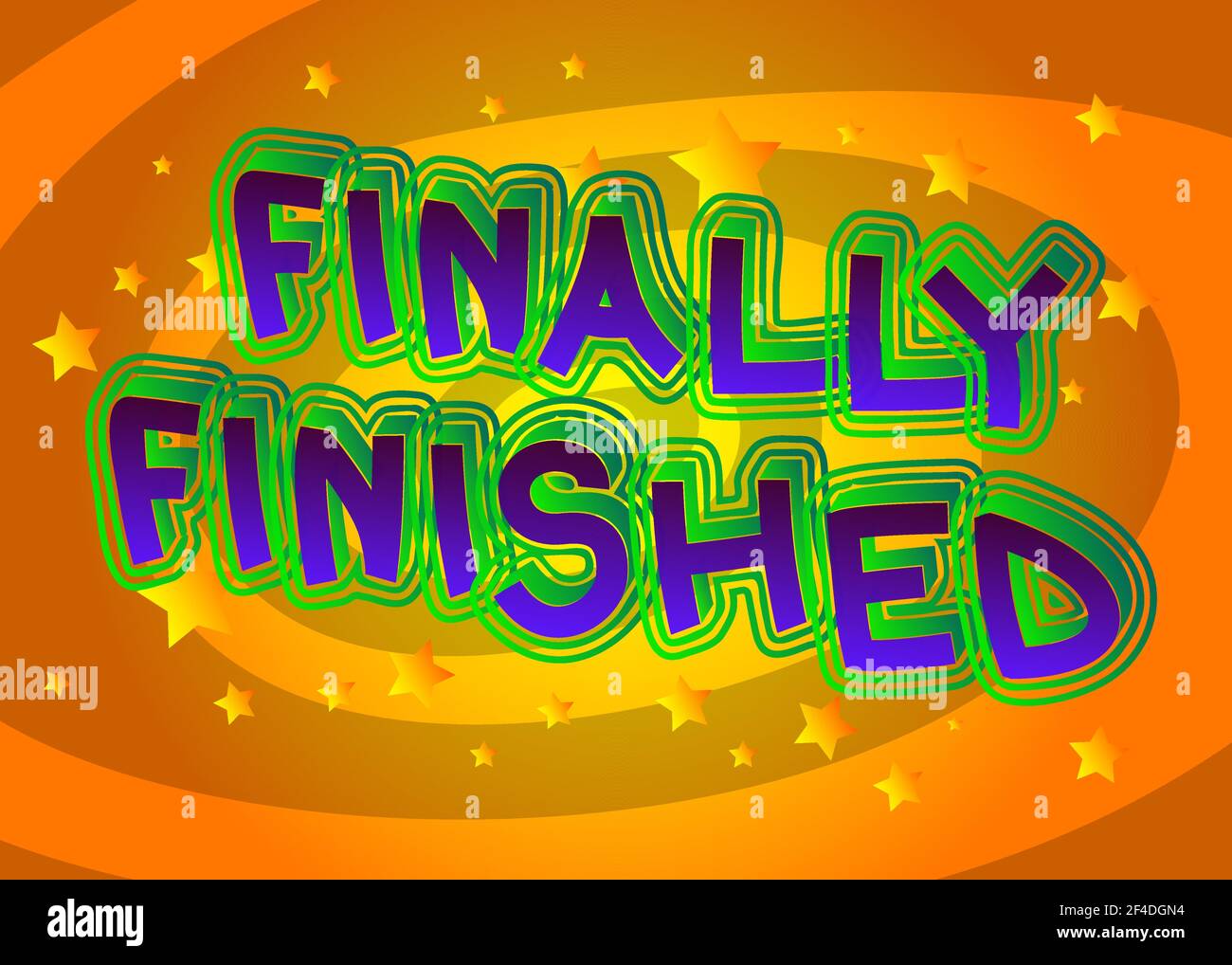 Finally Finished - Comic book style text. School, educational related ...