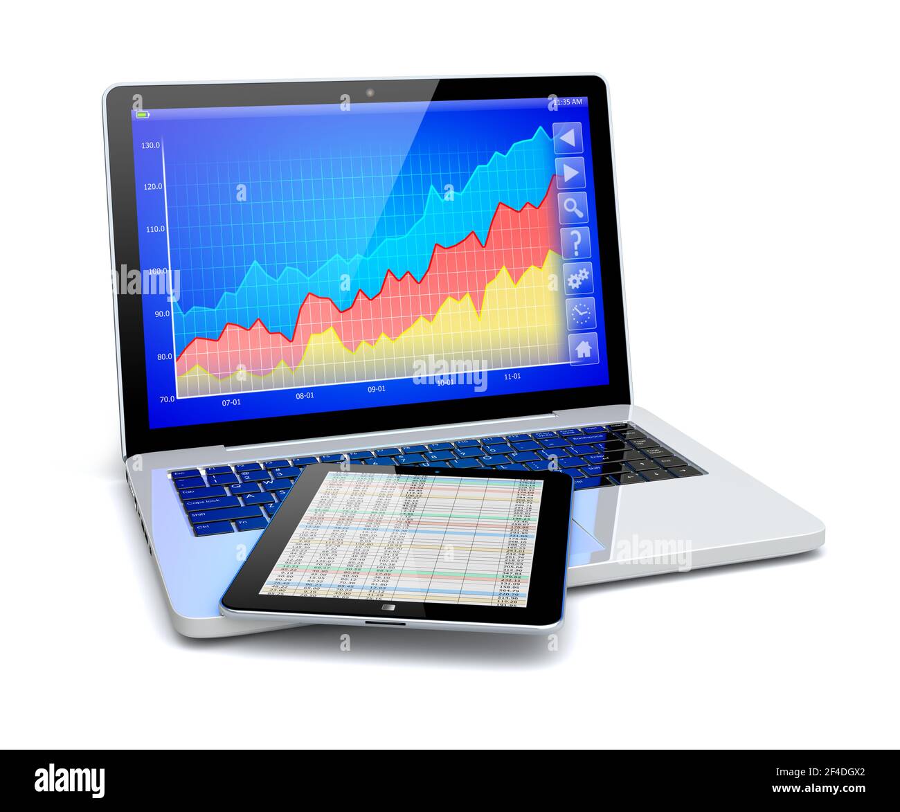Business improvement and finance success analyzing concept. Laptop with ...