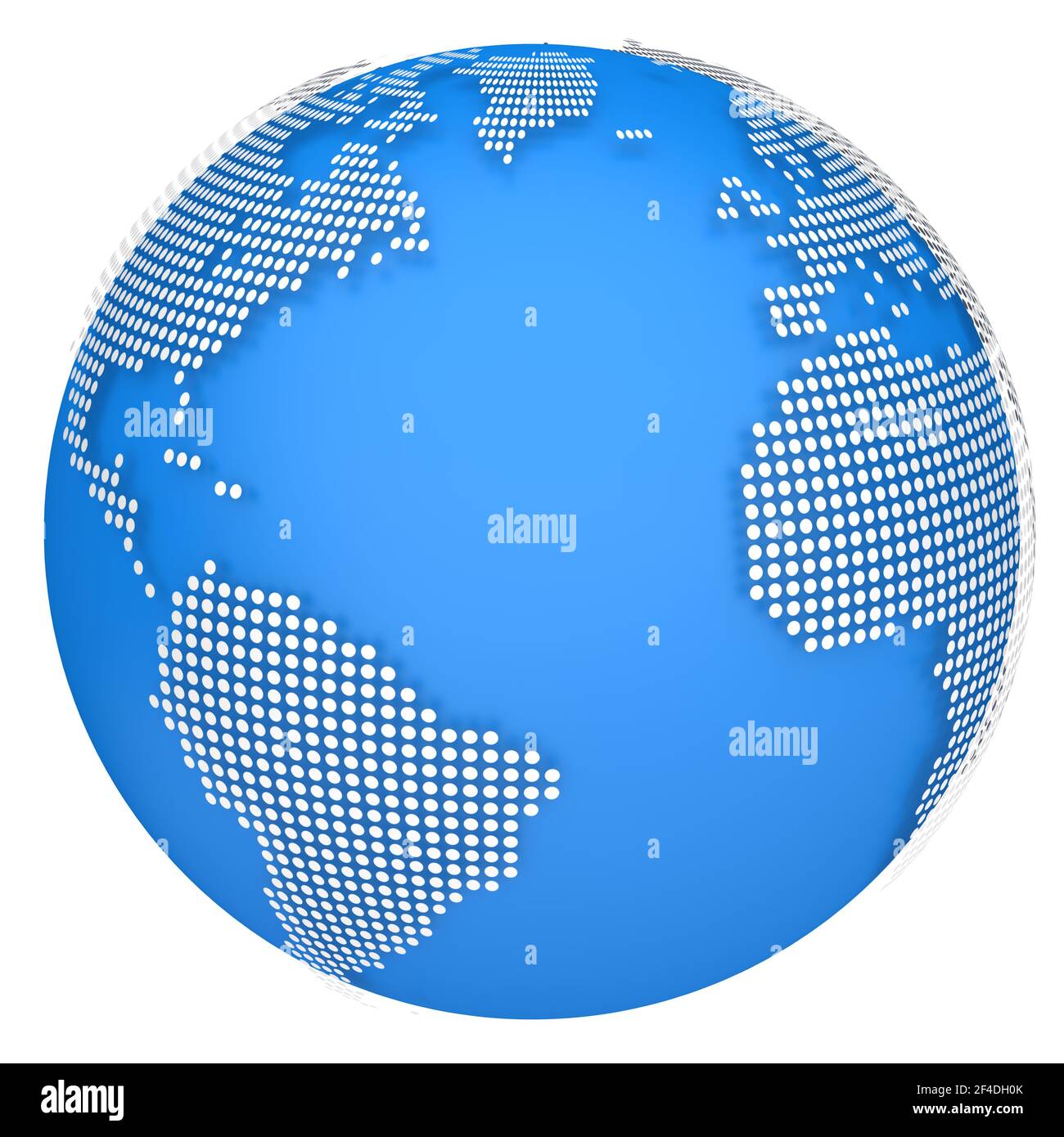 Earth map globe 3d dotted model. Side of America and Africa. 3d ...