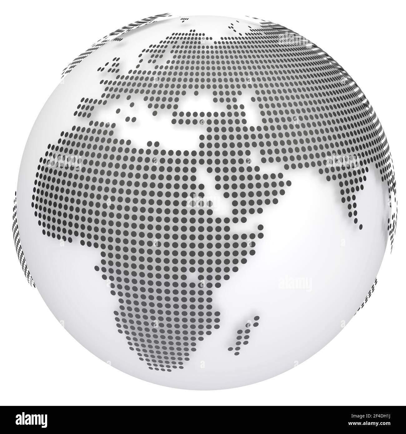 Earth map globe 3d dotted model. Side of Europe, Asia and Africa. 3d illustration Stock Photo ...