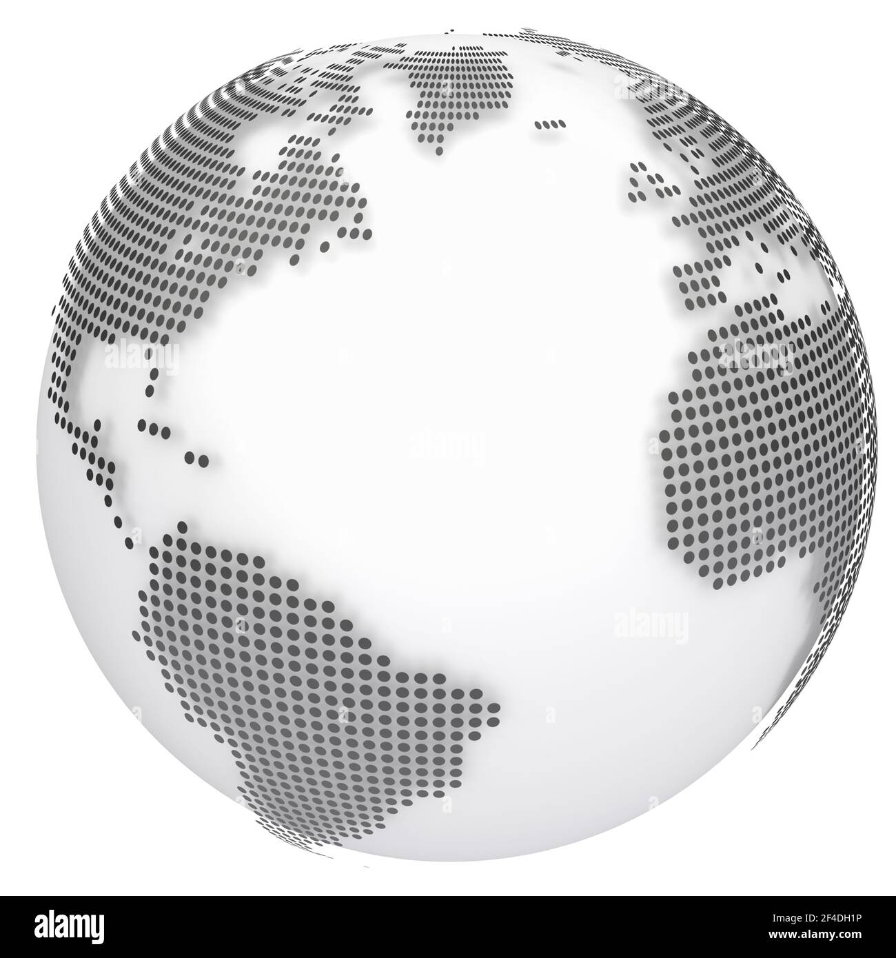 Earth map globe 3d dotted model. Side of America and Africa. 3d ...
