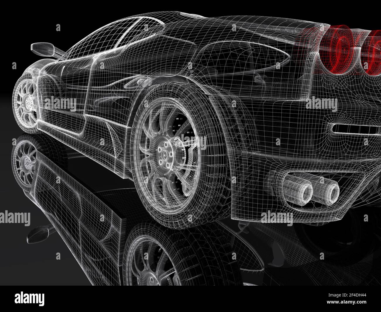 Sport car model on a black background. 3d rendered image Stock Photo ...