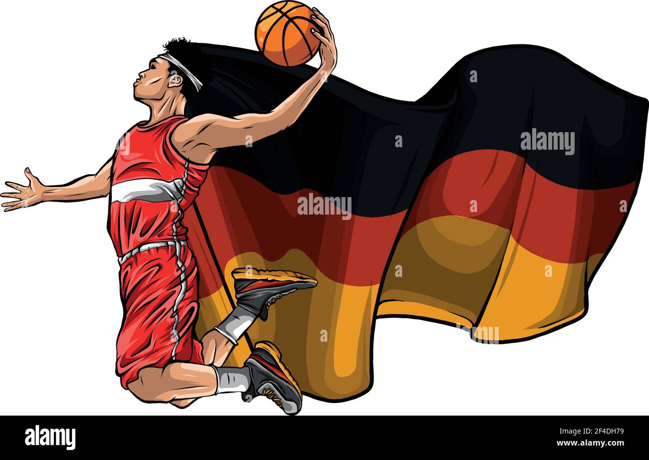vector cartoon basketball player with German flag Stock Vector Image ...
