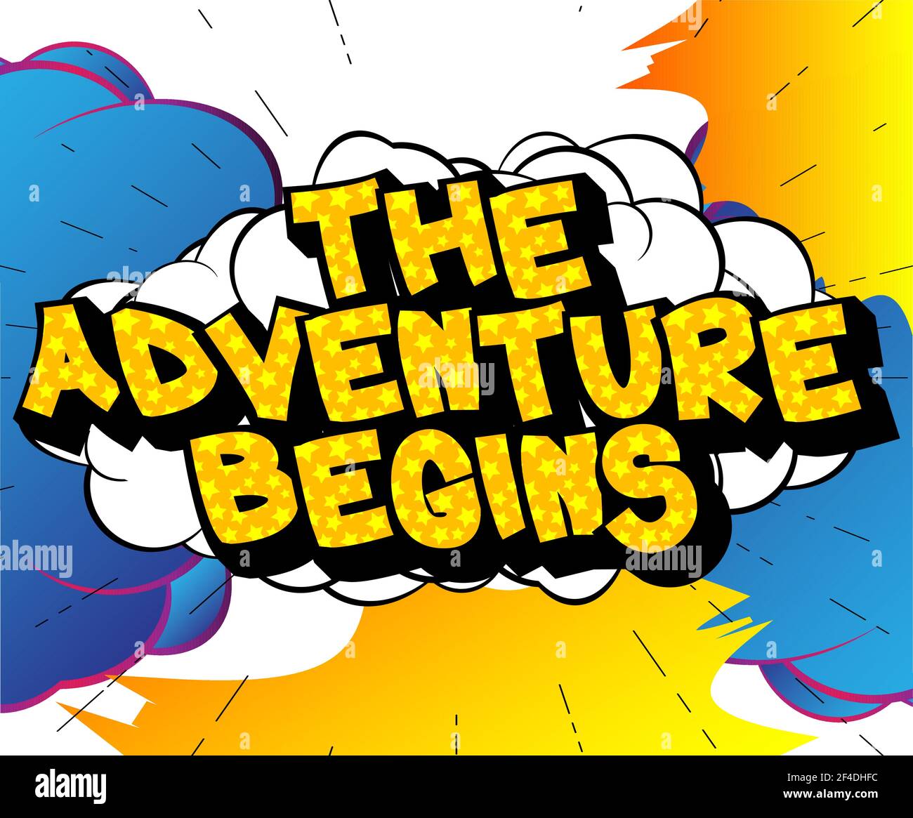 The Adventure Begins - Comic book style text. School, educational ...