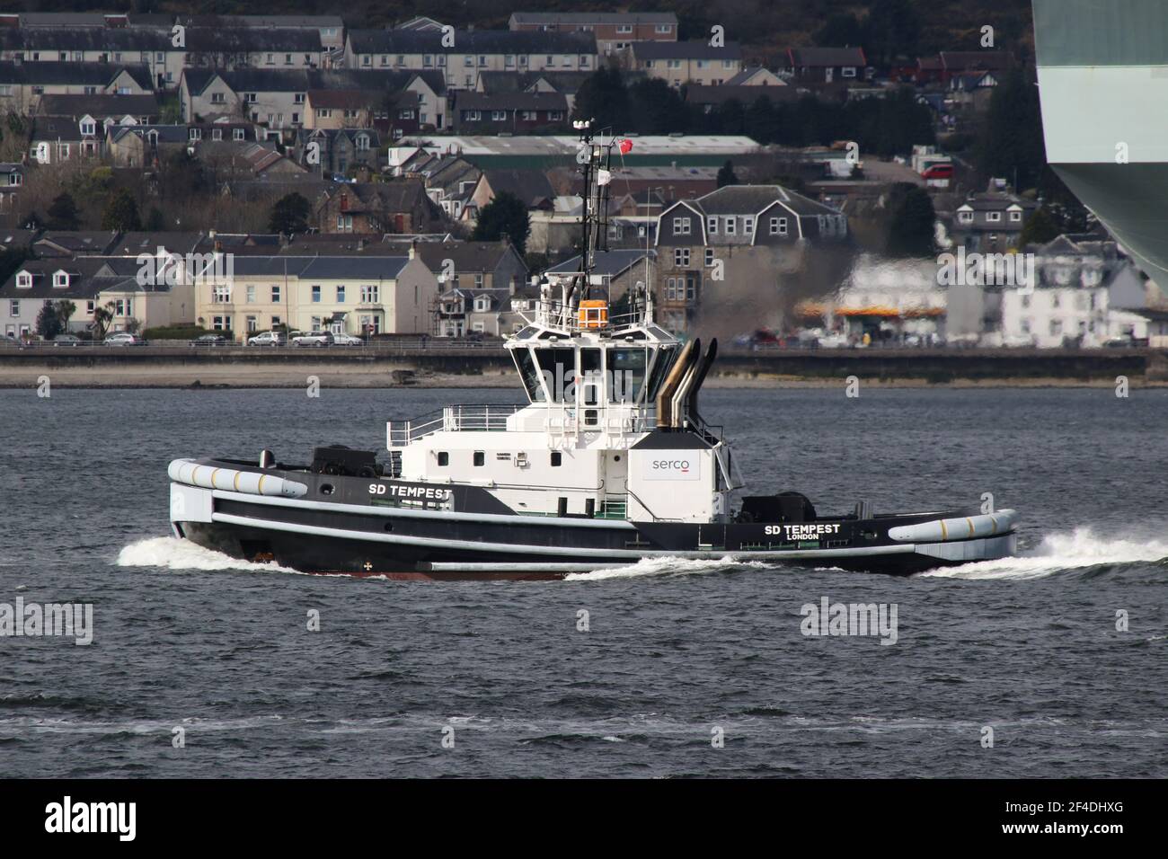 SD Tempest, a Damen ART 8032 tug boat operated by Serco Marine Services ...