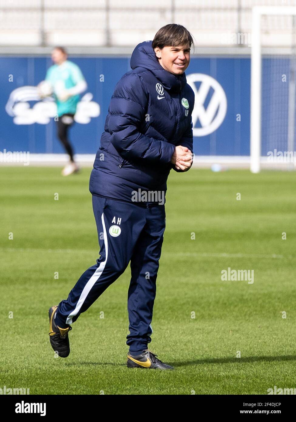 Ariane Hingst (Assistant Coach VfL Wolfsburg) during warm up before the ...