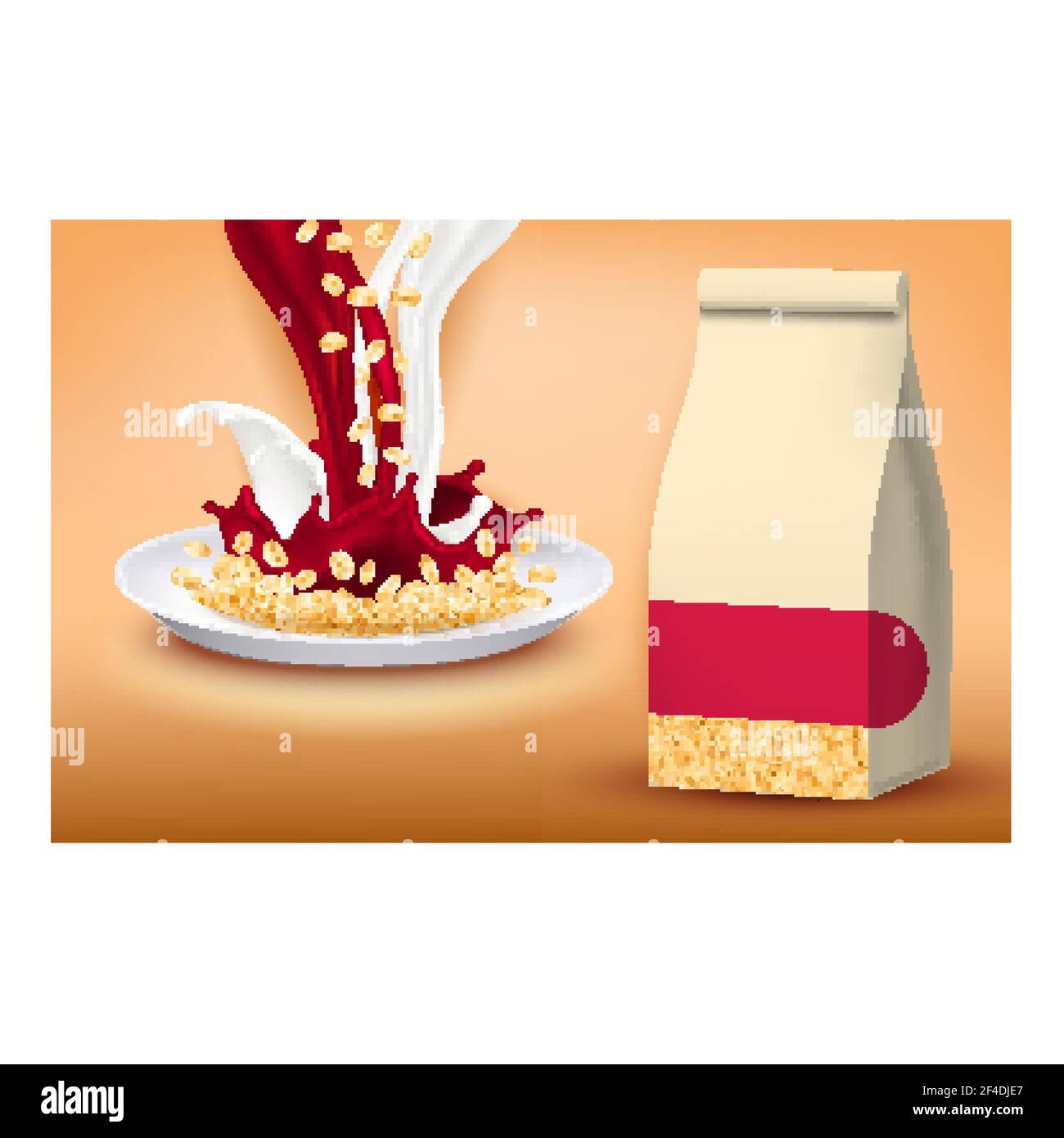 Breakfast oat porridge raspberry Cut Out Stock Images & Pictures - Alamy