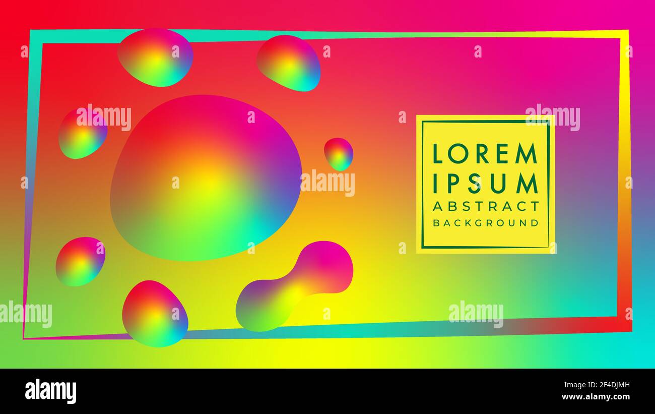 Futuristic rainbow splash vector illustration with rickety square frame ...